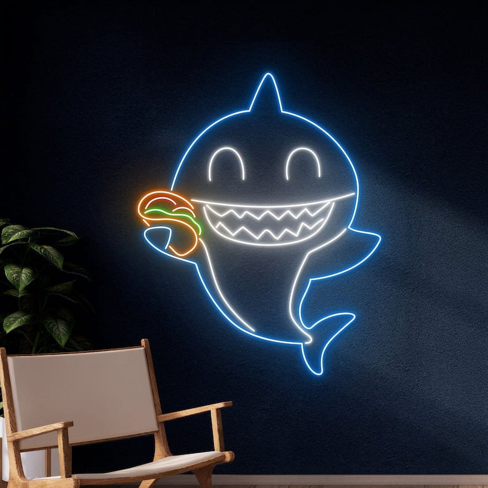 Handmadetneonsign Taco Shark Neon Sign, Tacos Shark Neon Light, Shark ...