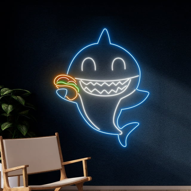 Handmadetneonsign Taco Shark Neon Sign, Tacos Shark Neon Light, Shark ...