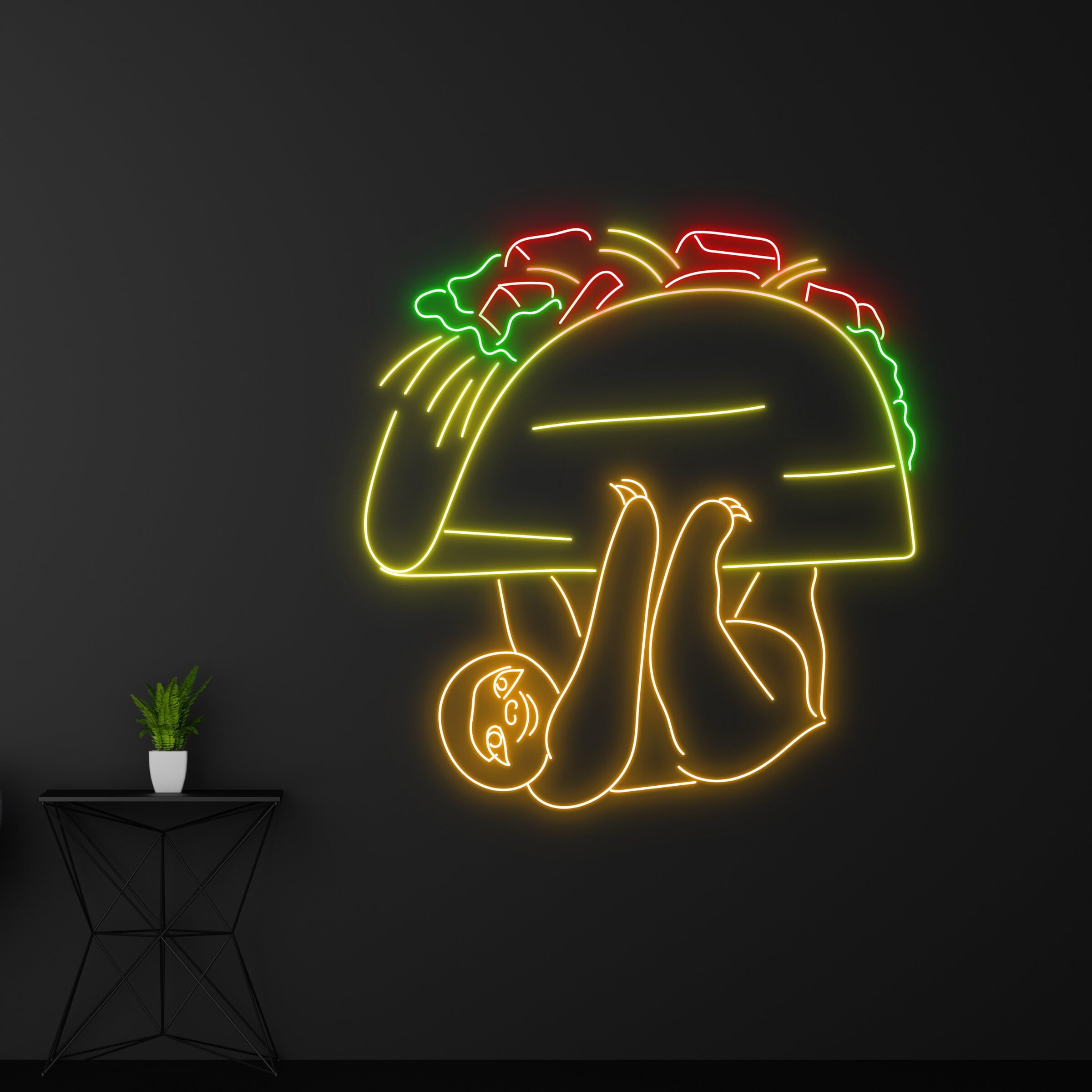 Handmadetneonsign Taco Sloth Neon Sign, Tacos Sloth Led Sign, Sloth ...