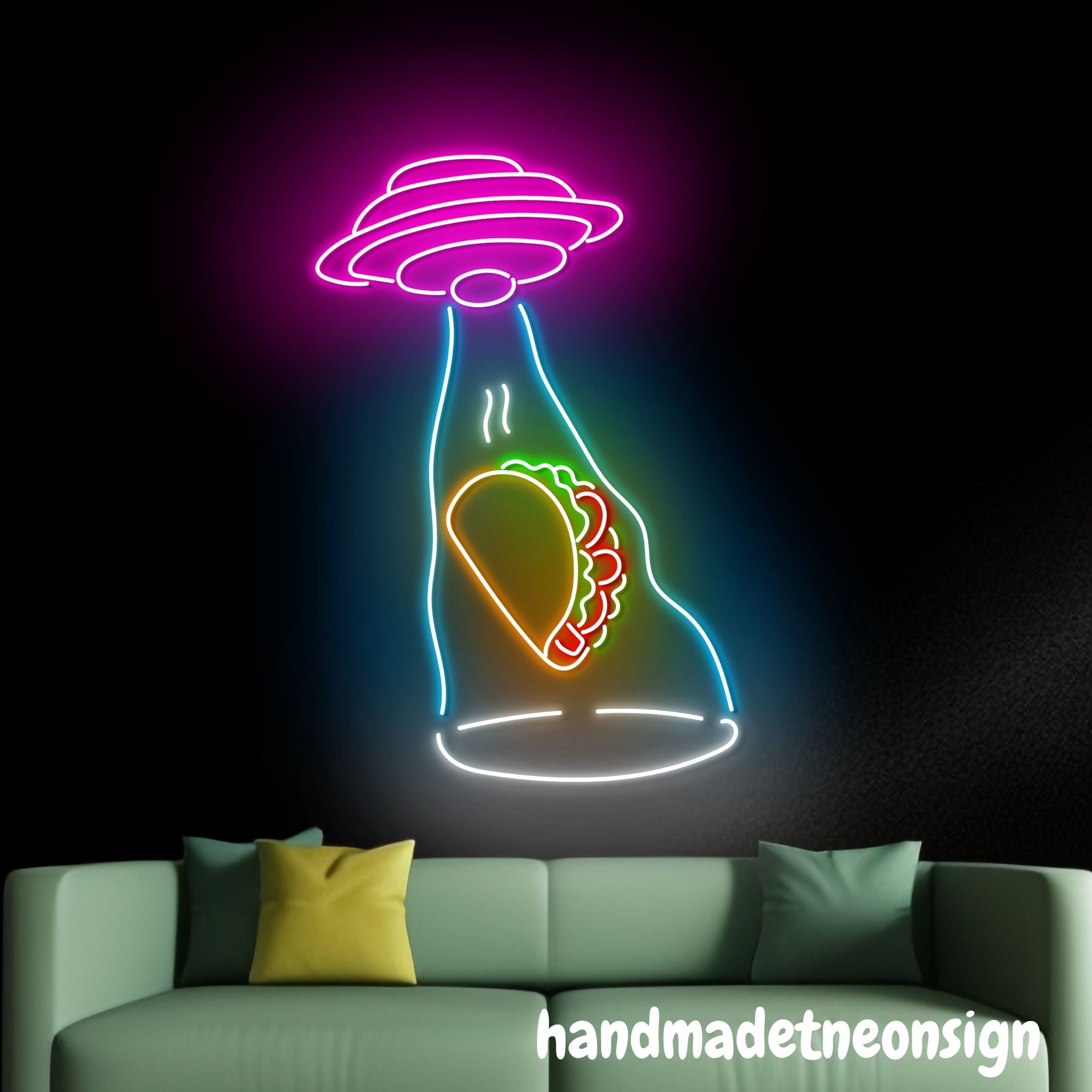 Handmadetneonsign Tacos Neon Sign, Mexican Food Led Light, Street Food ...