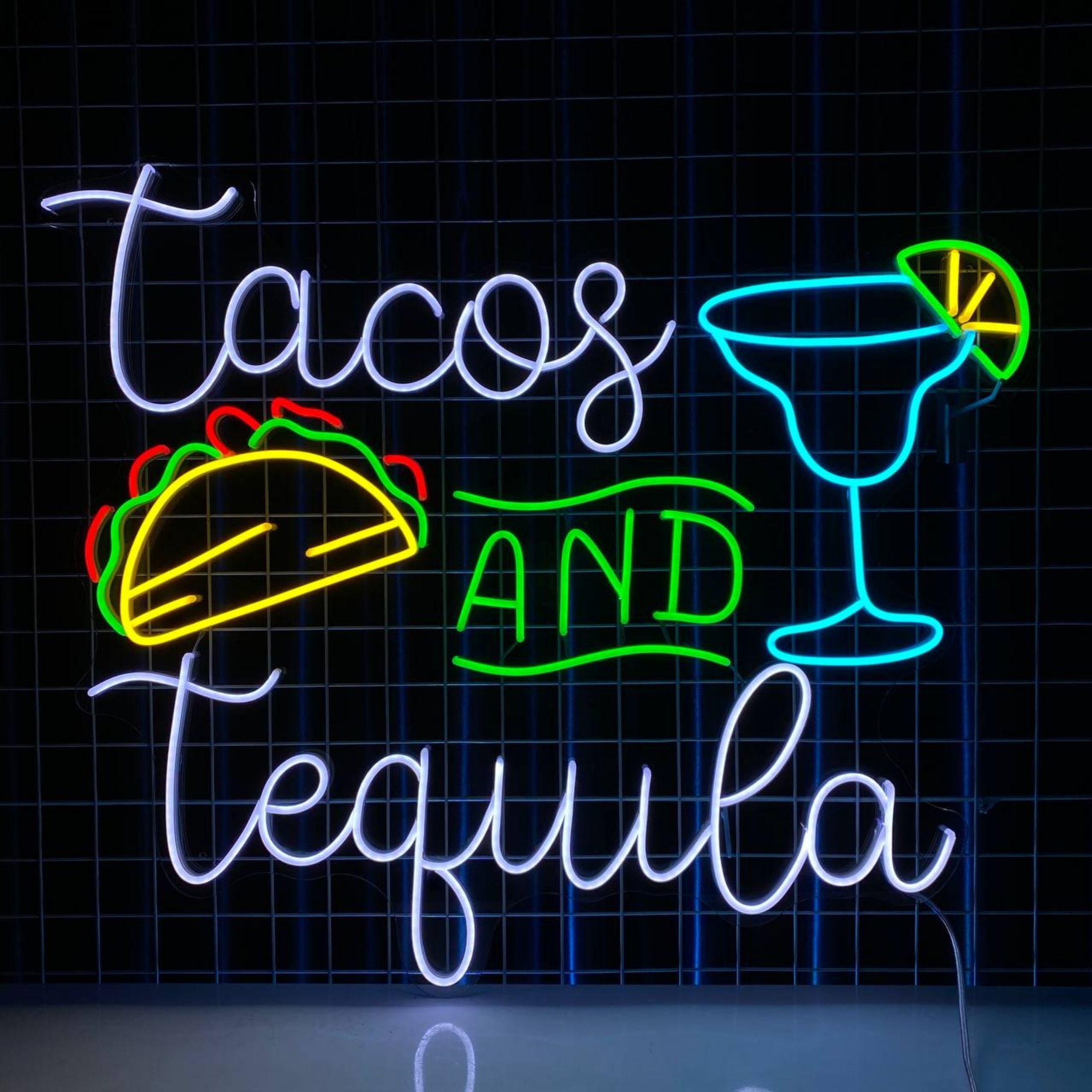 Handmadetneonsign Tacos and Tequila Neon Sign, Mexican Food Wall Art ...