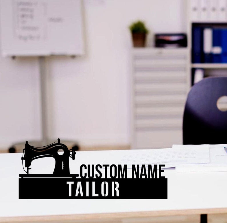 Handmadetneonsign Tailor Metal Nameplate, Tailor Desk Nameplate, Tailor ...