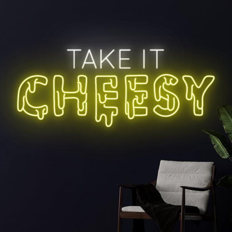 Handmadetneonsign Take It Cheesy Neon Light, Take It Cheesy Neon Sign ...