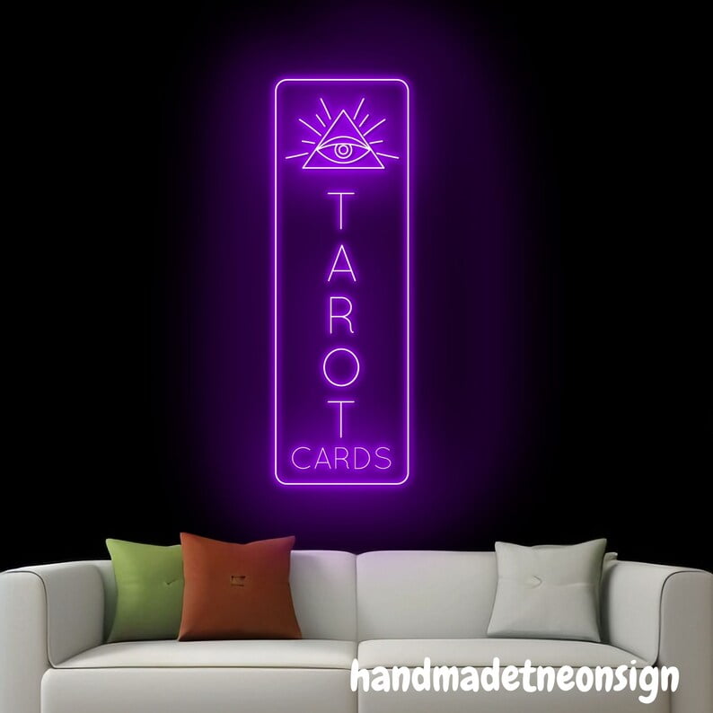 Handmadetneonsign Tarot Cards Neon Sign, Psychic Reader Wall Art, Tarot ...