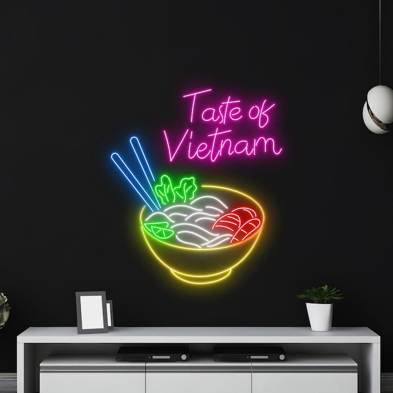 Handmadetneonsign Taste Of Vietnam Pho Neon Sign, Vietnamese Food Led ...