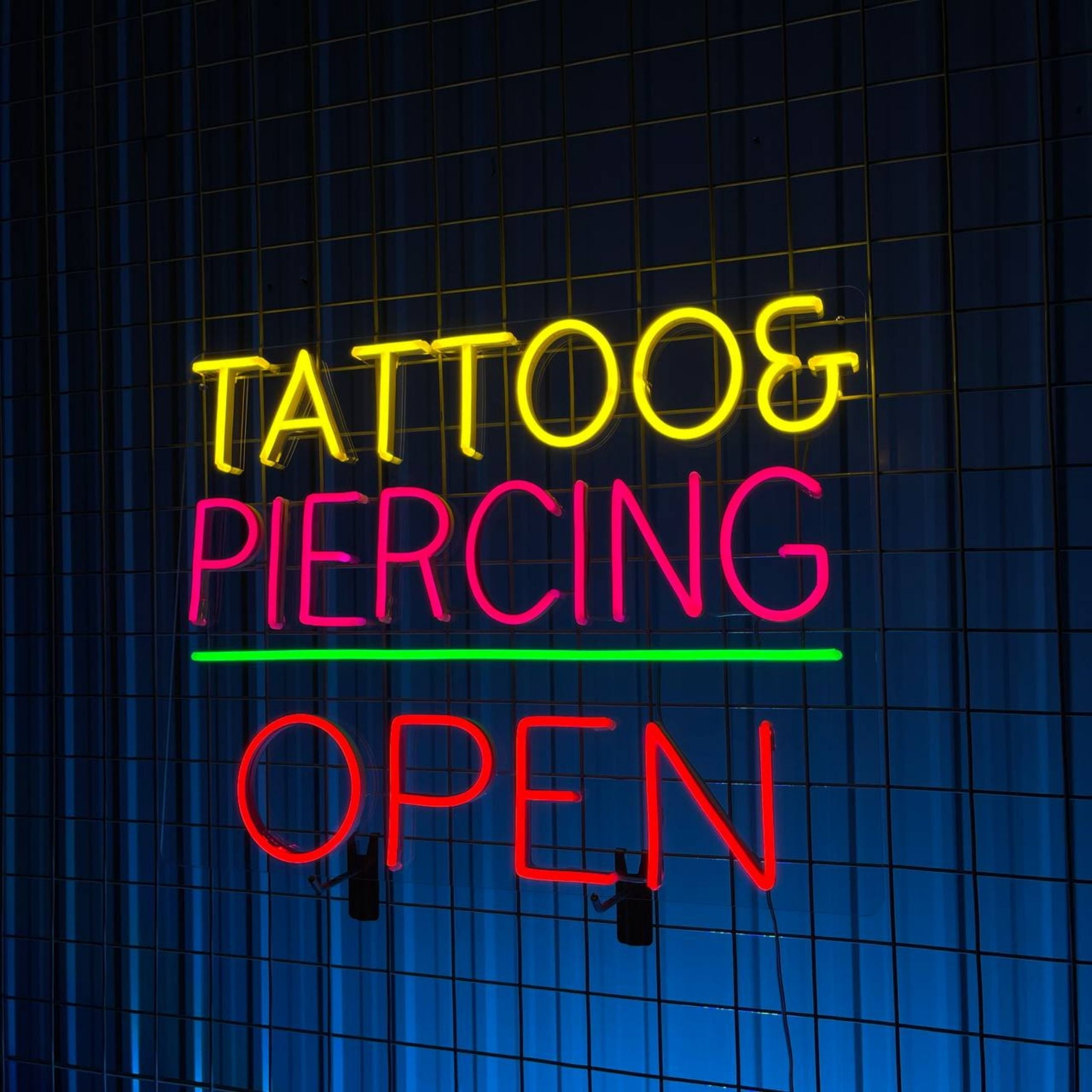 Handmadetneonsign Tattoo And Piercing Neon Sign, Tattoo Artists Wall ...