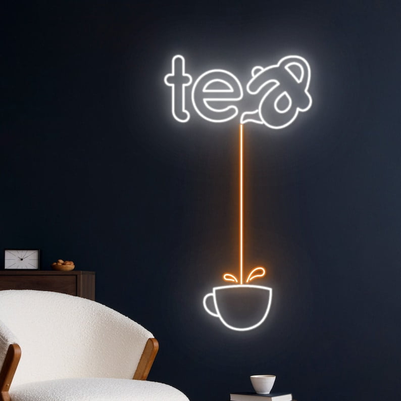 Handmadetneonsign Tea Neon Sign, Tea Cup Neon Light, Tea Pot LED Light ...