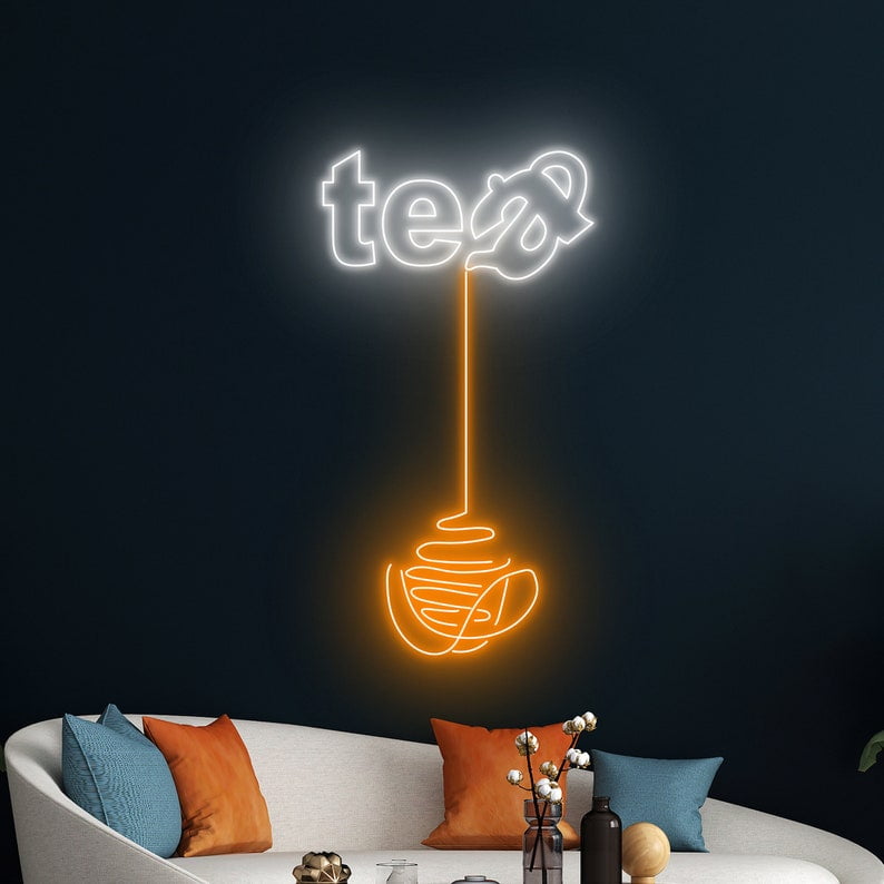 Handmadetneonsign Tea Neon Sign, Tea Cup Neon Light, Tea Pot LED Light ...