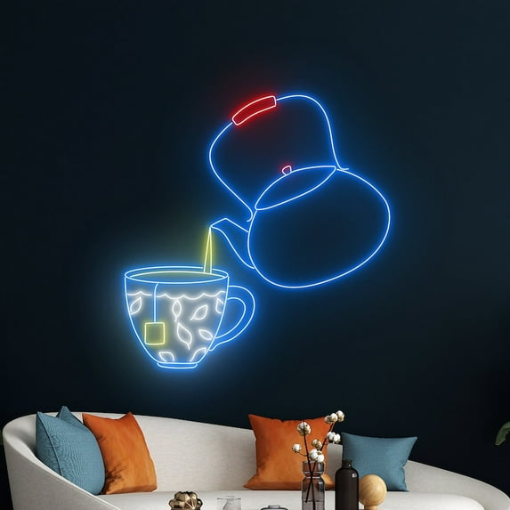 Handmadetneonsign Tea Neon Sign, Tea Cup Neon Light, Tea Pot LED Light ...