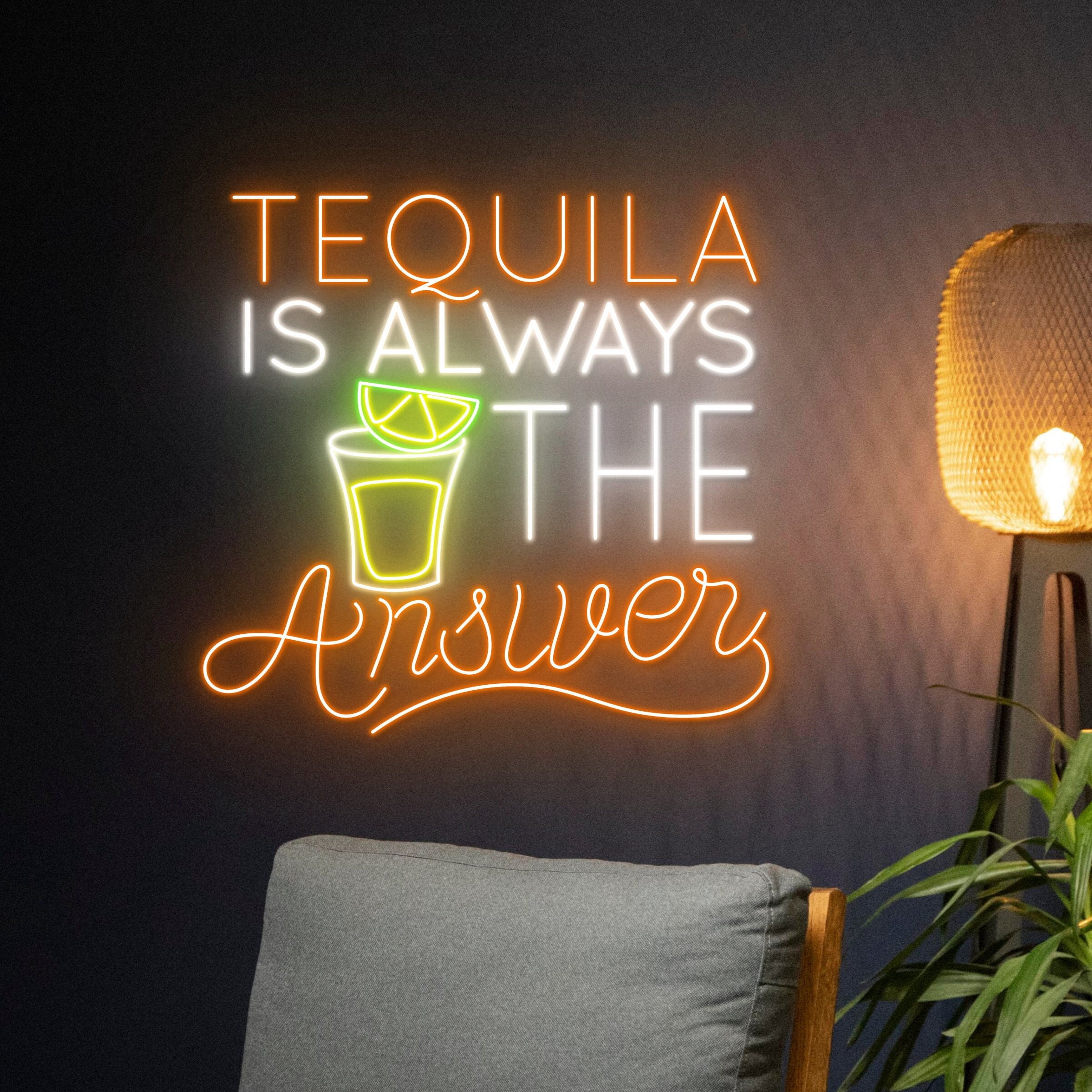 Handmadetneonsign Tequila Is Always The Answer Neon Sign, Tequila Neon ...