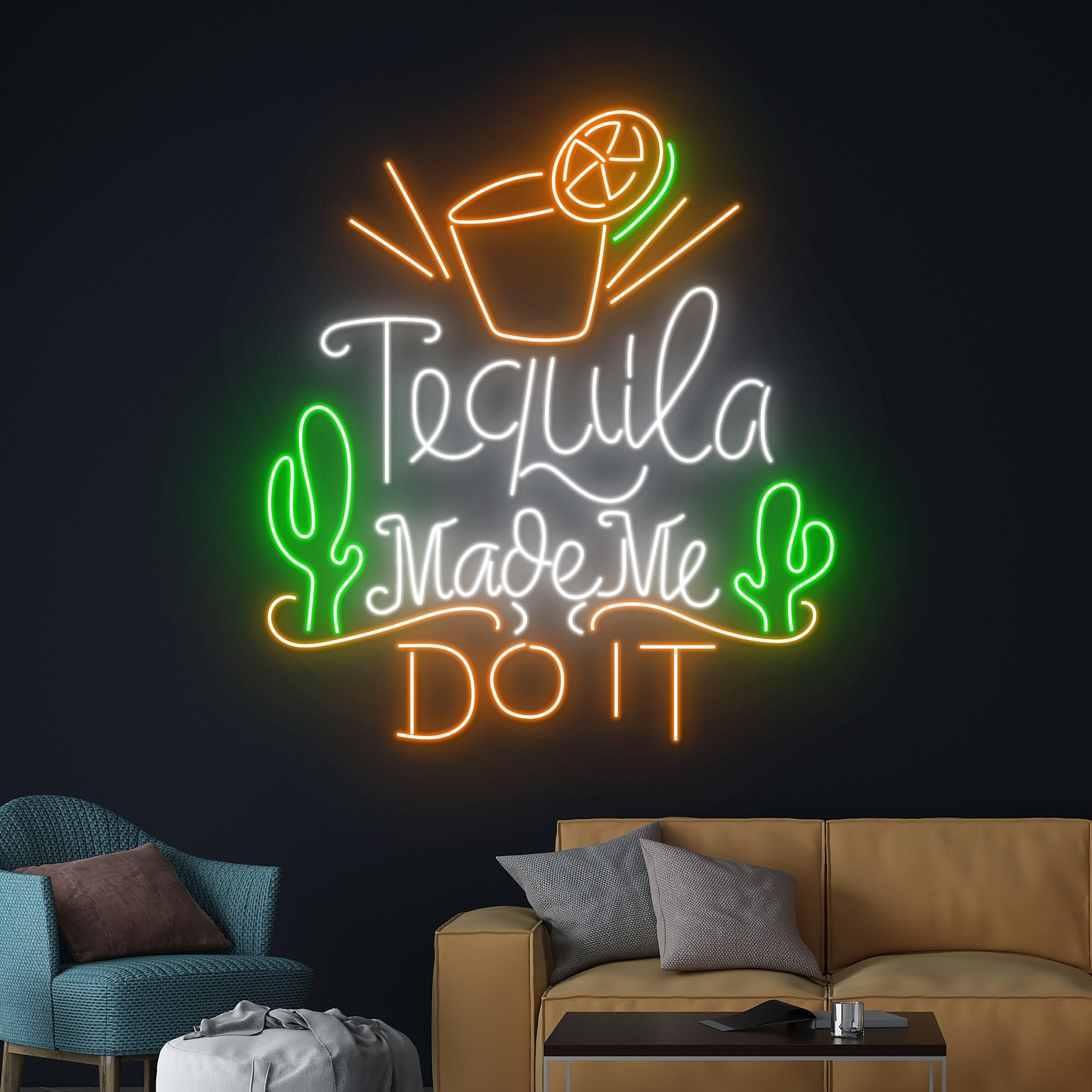 Handmadetneonsign Tequila Made Me Do It Neon Sign, Tequila Made Me Do ...