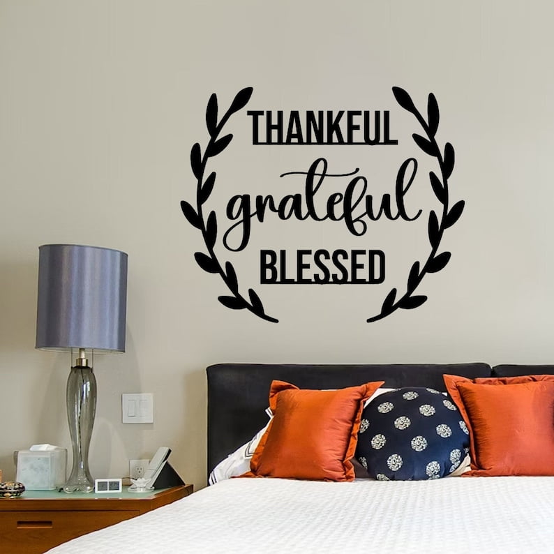 Handmadetneonsign Thankful Grateful Blessed Words Metal Wall Art Light ...