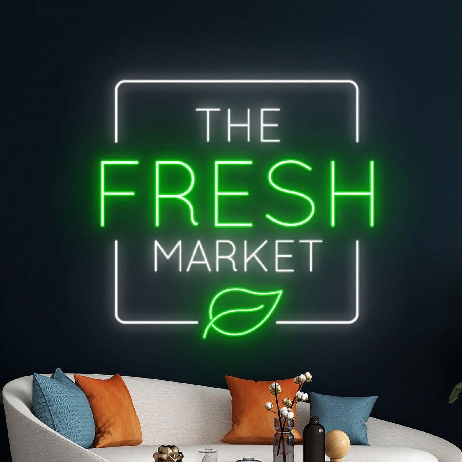 Handmadetneonsign The Fresh Market Neon Sign, Vegetables LED Sign ...