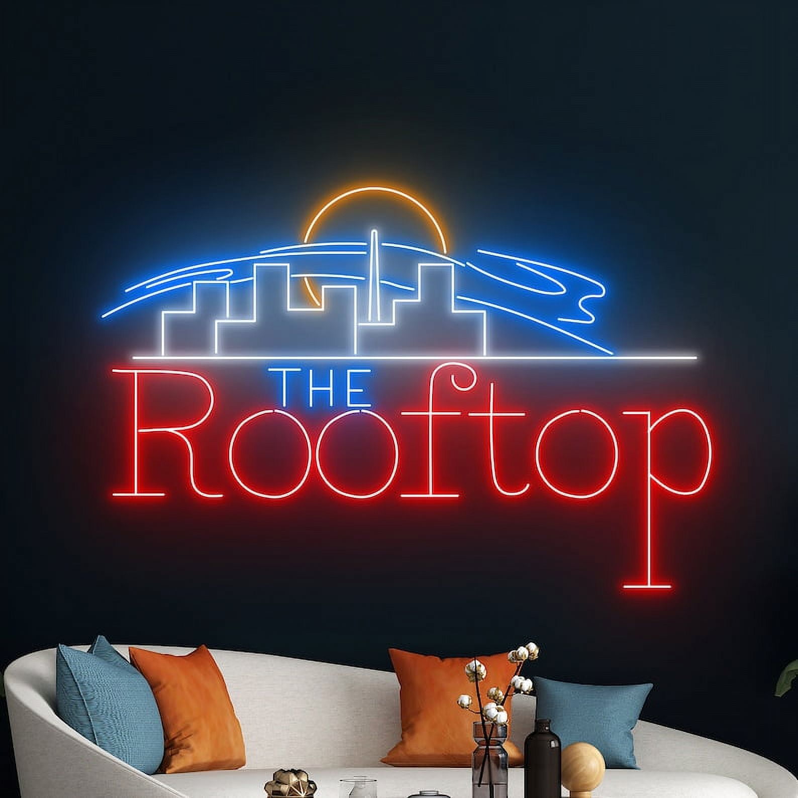 Handmadetneonsign The Rooftop Neon Sign, The Rooftop Wall Art Decor ...
