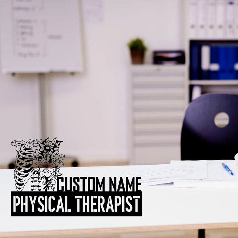 Handmadetneonsign Therapist Metal Nameplate, Physical Therapist ...