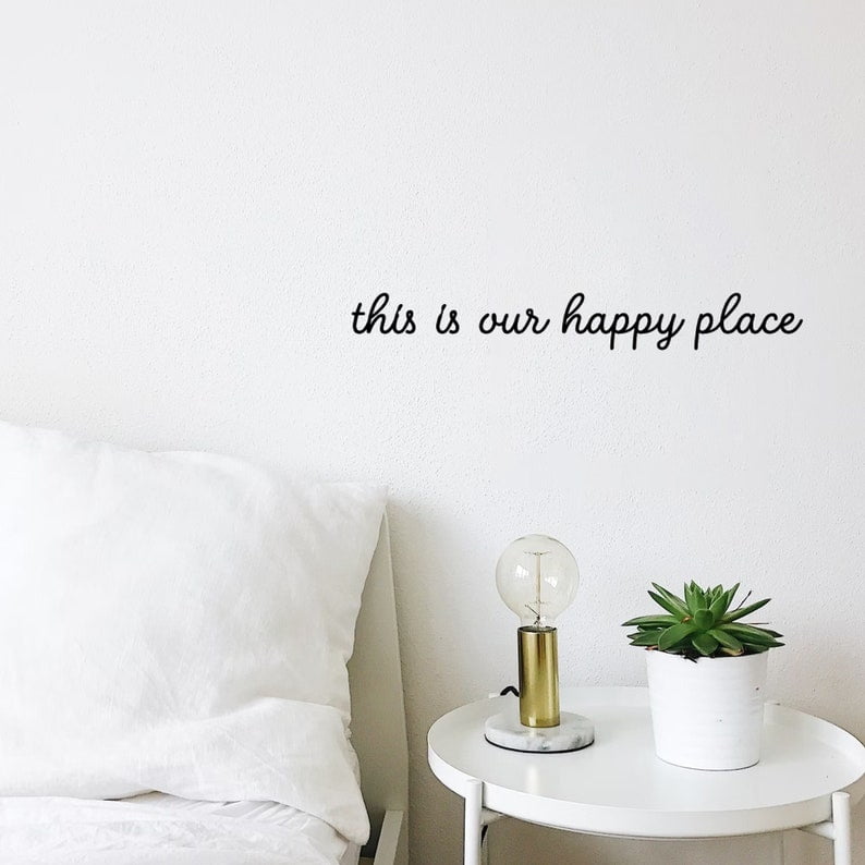 Handmadetneonsign This Is Our Happy Place Words Metal Wall Art Light ...