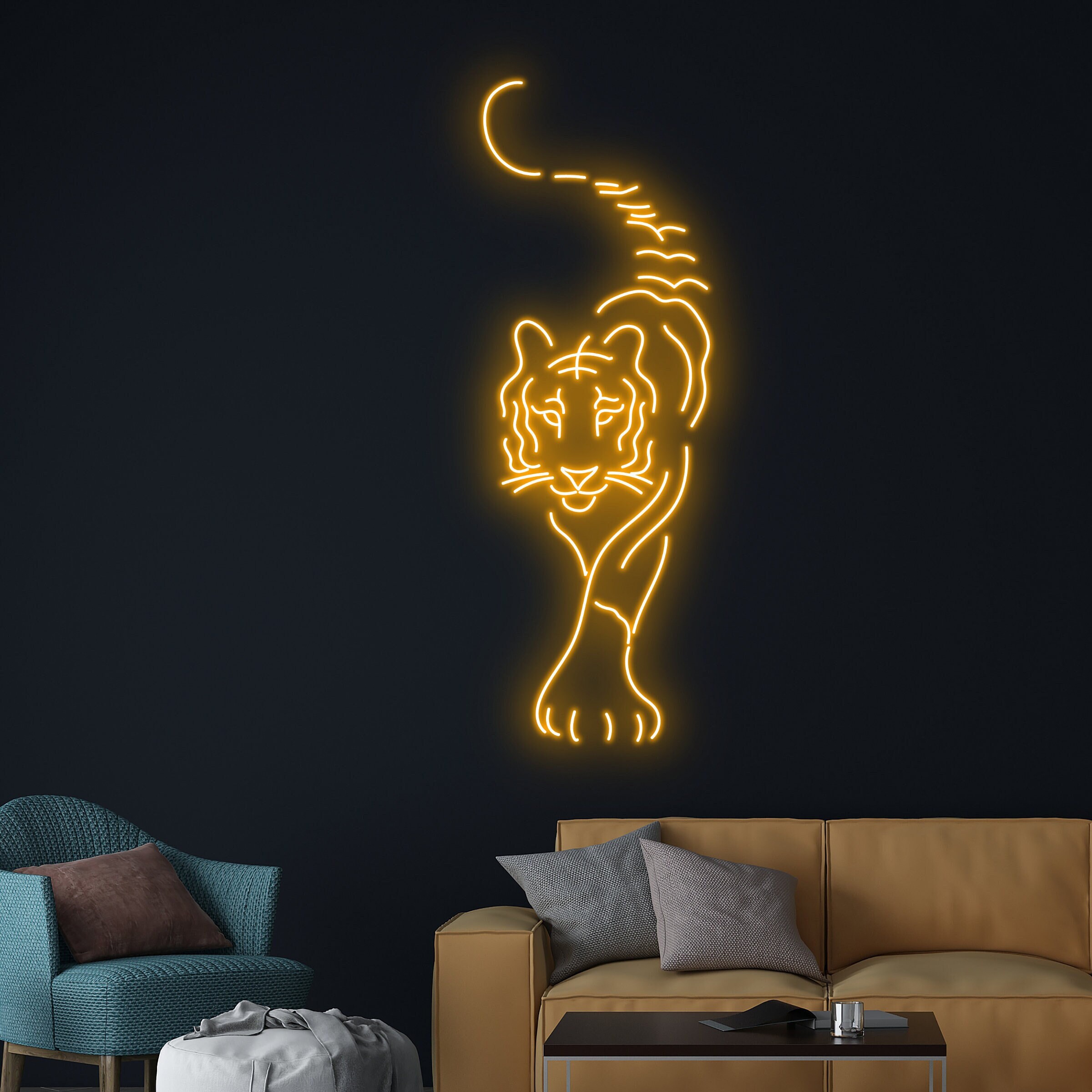 Handmadetneonsign Tiger Neon Light, Tiger Led Sign, Tiger Neon Sign ...