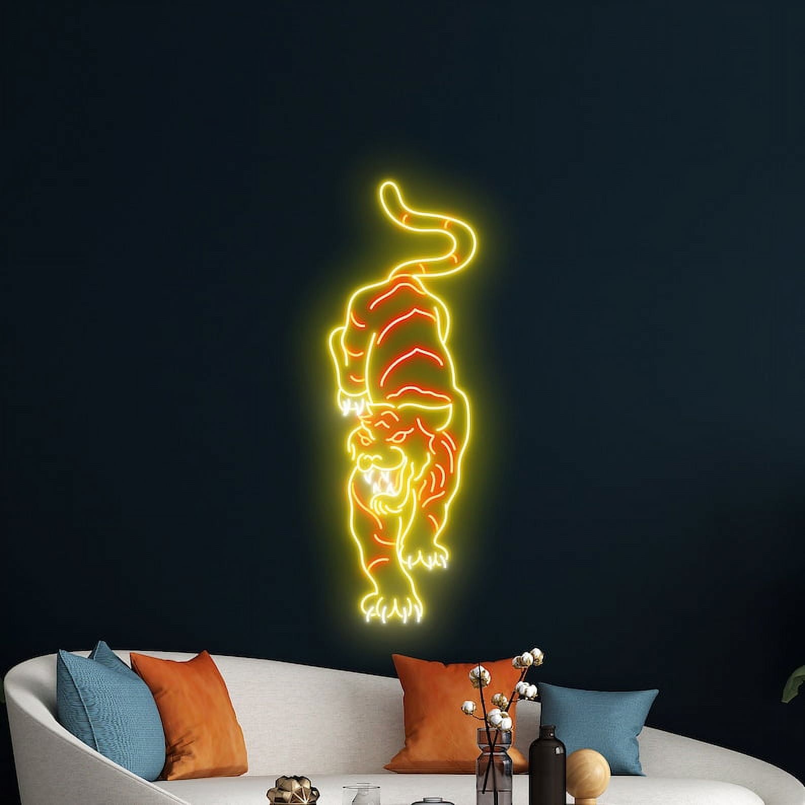 Handmadetneonsign Tiger Neon Sign, Tiger Neon Led Light Art Decor ...
