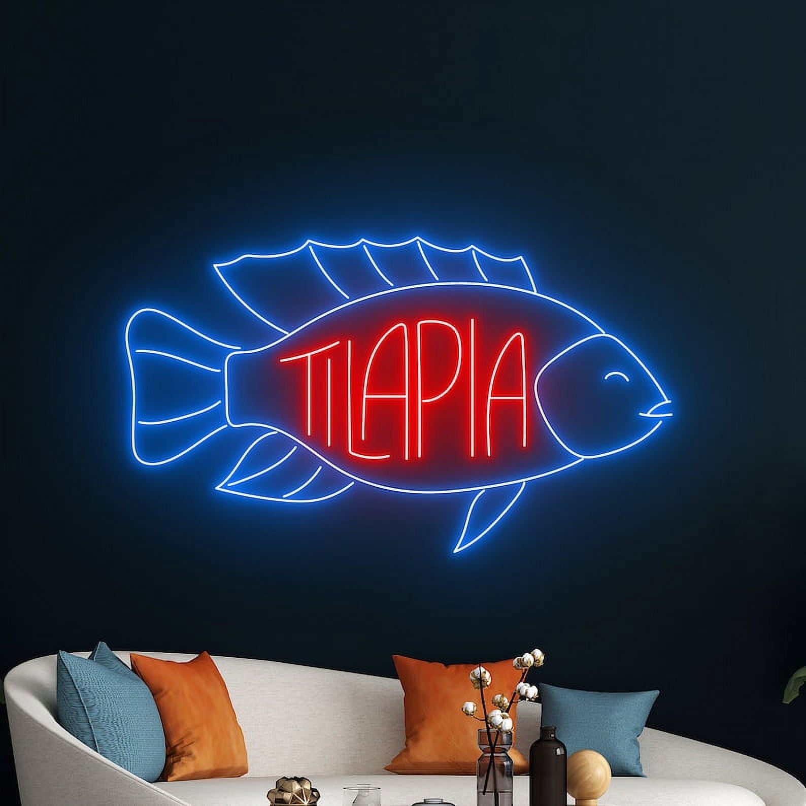 Handmadetneonsign Tilapia Fish Wall Art, Tilapia Wall Decor, Tilapia ...