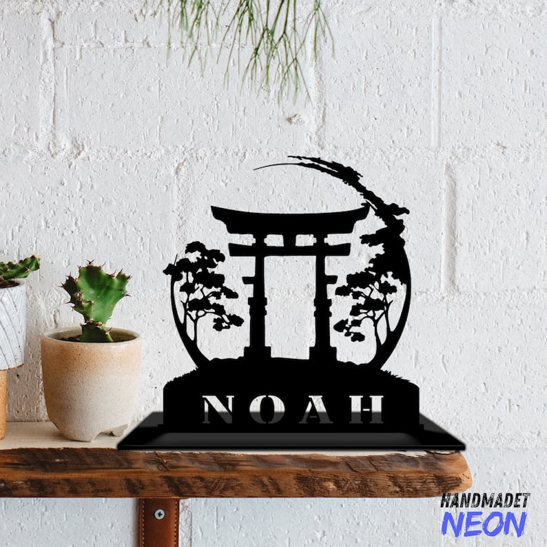 Handmadetneonsign Torii Gate Judo Table Decor, Torii Gate Metal Shelf ...