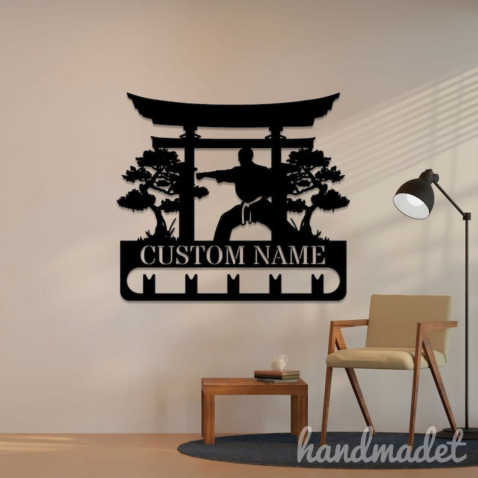 Handmadetneonsign Torii Gate Medal Hanger Metal Wall Art Light, Martial ...