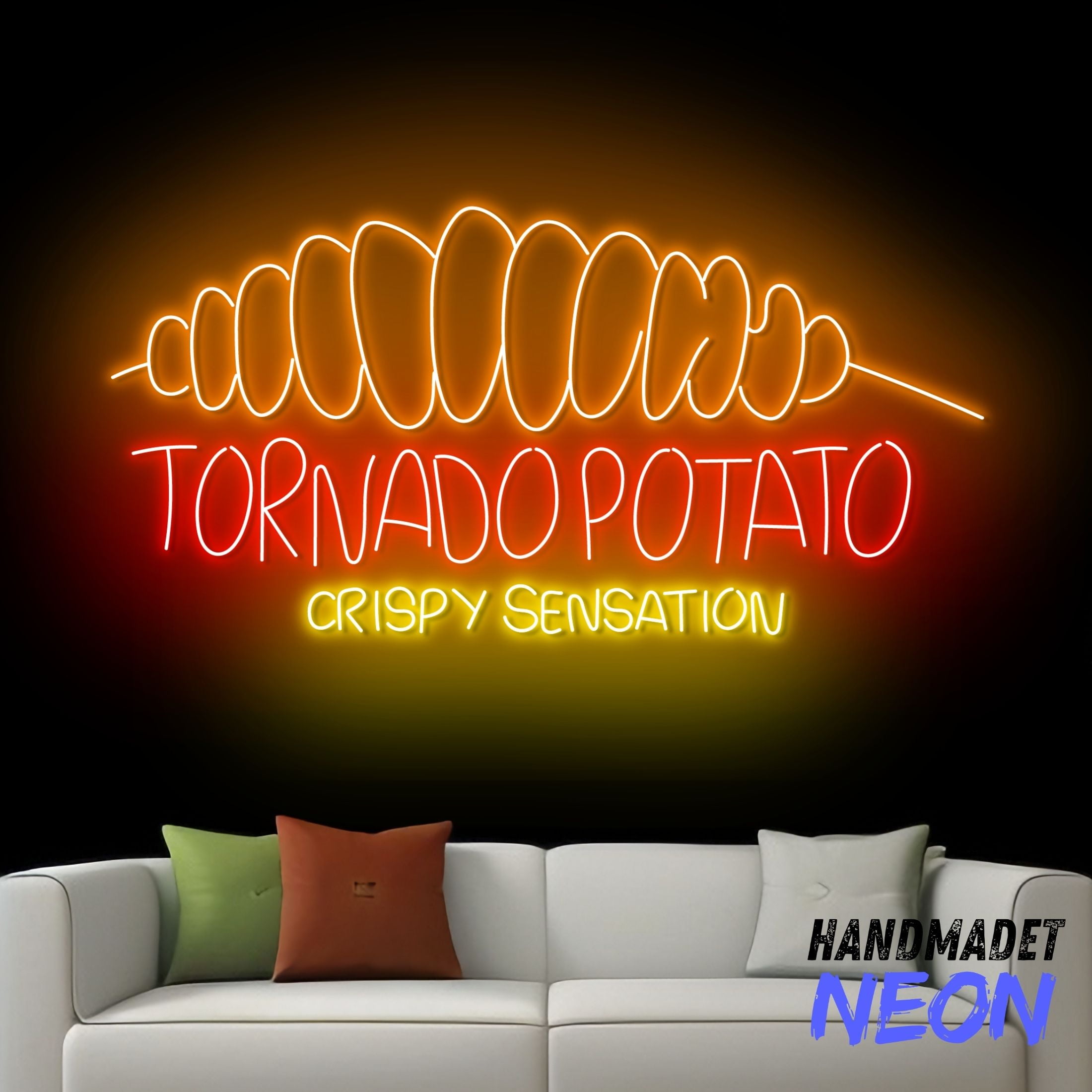 Handmadetneonsign Tornado Potato Crispy sensation Neon Sign, Potato ...