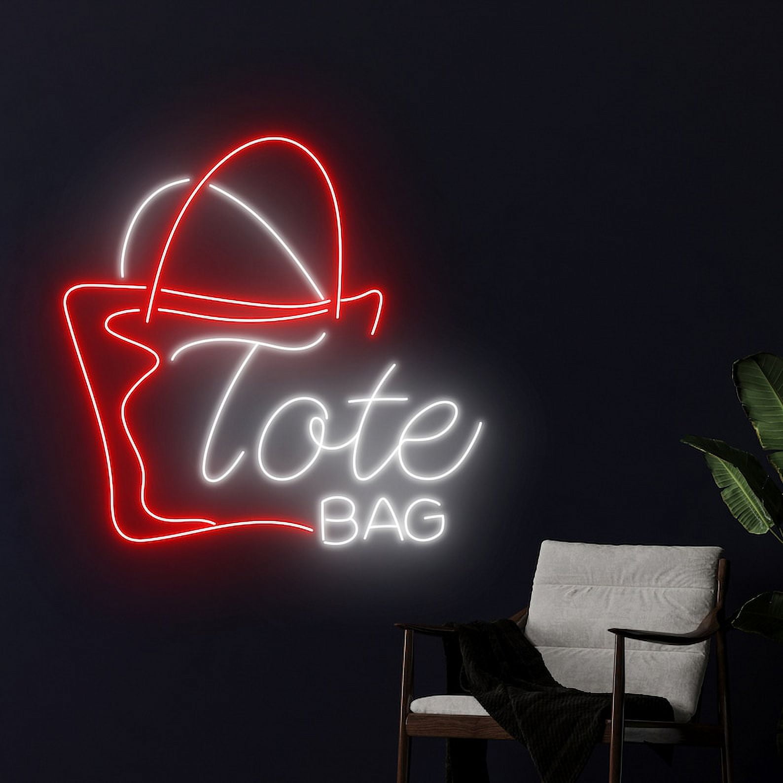 Handmadetneonsign Tote Bag Neon Sign, Tote Bag Neon Led Wall Art Decor ...
