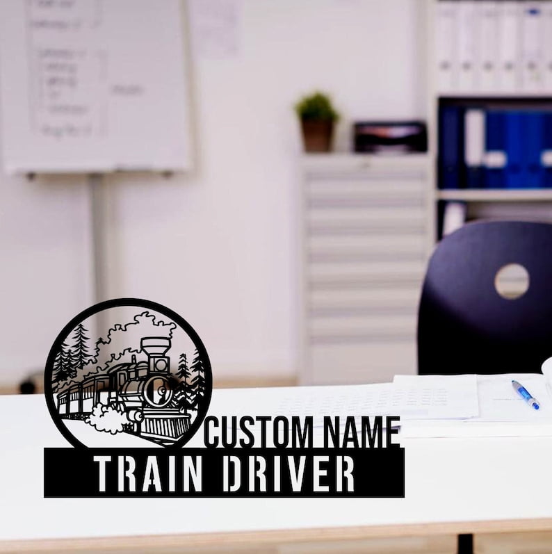 Handmadetneonsign Train Driver Metal Nameplate, Driver Desk Nameplate ...