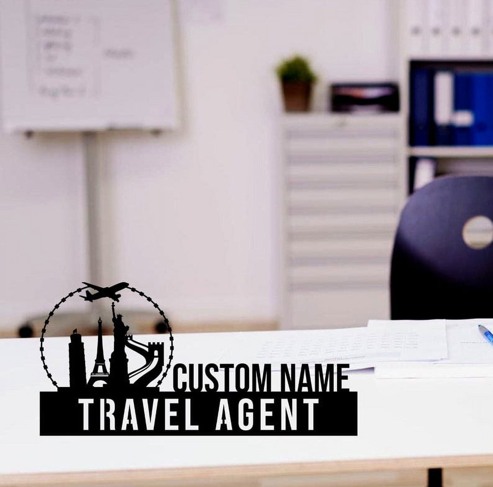 Handmadetneonsign Travel Agent Metal Nameplate, Travel Agent Desk ...
