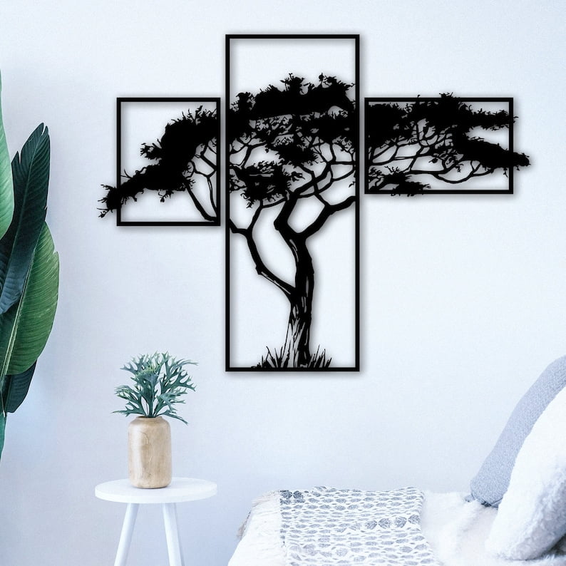 Handmadetneonsign Tree Of Life Wall Art, Tree Of Life Wall Decor, Set 3 ...