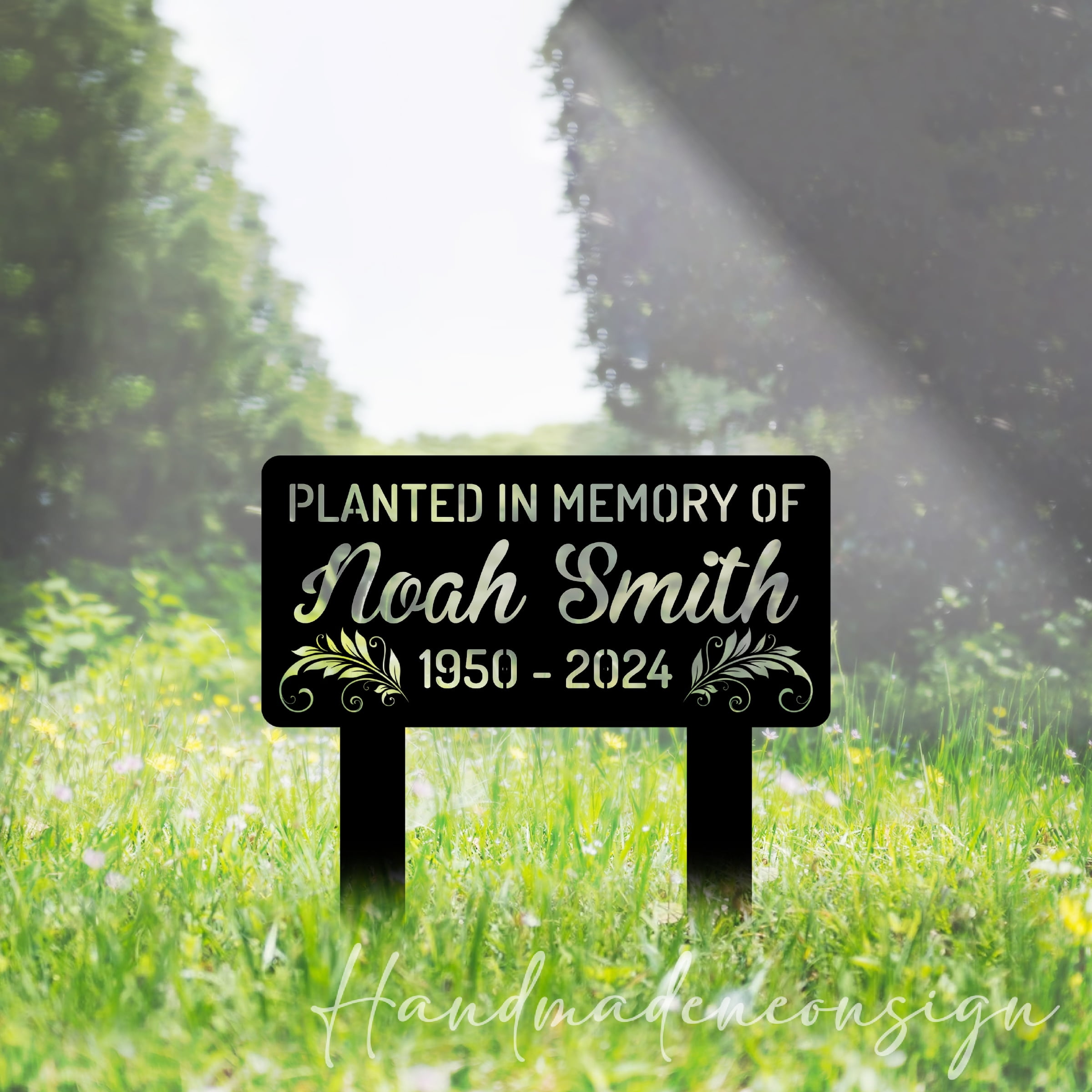 Handmadetneonsign Tree Stake Sign, Tree Garden Metal Stakes, Tree Yard Stake, Remembrance Stake ...