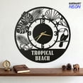 Handmadetneonsign Tropical Beach Metal Wall Clock, Toucan Bird Wall Art ...