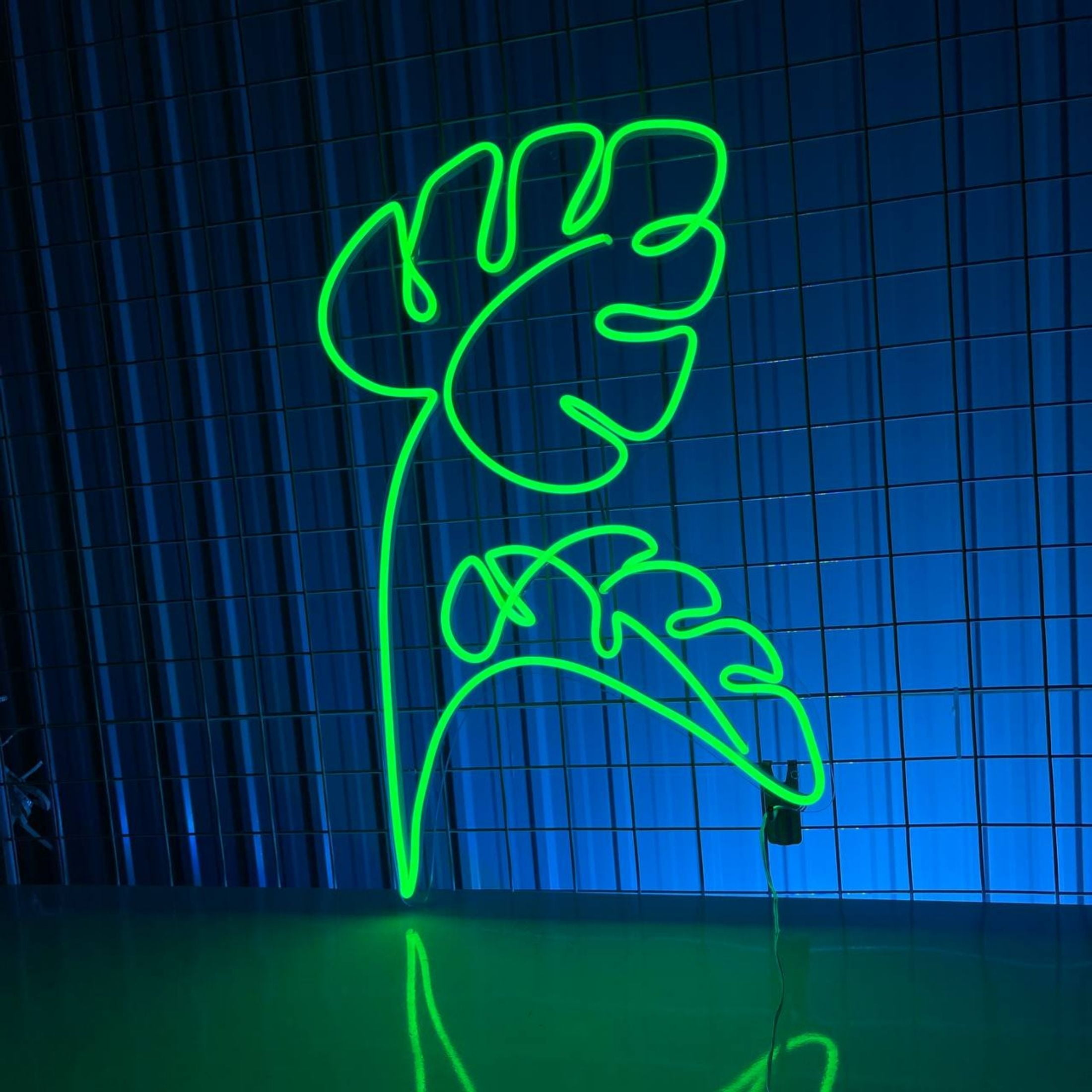 Handmadetneonsign Tropical Monstera Leaves Neon Sign, Monstera Wall ...