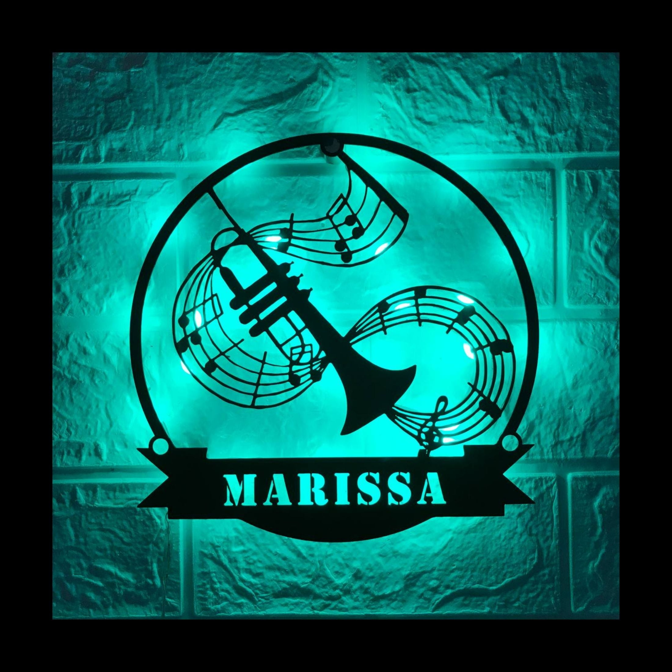 Handmadetneonsign Trumpet Metal Art Light, Musical Note Metal Sign Wall ...