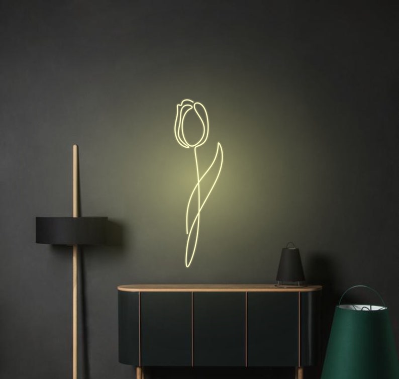 Handmadetneonsign Tulip Neon Sign, Custom Home Bar Salon Kid's Bedroom ...
