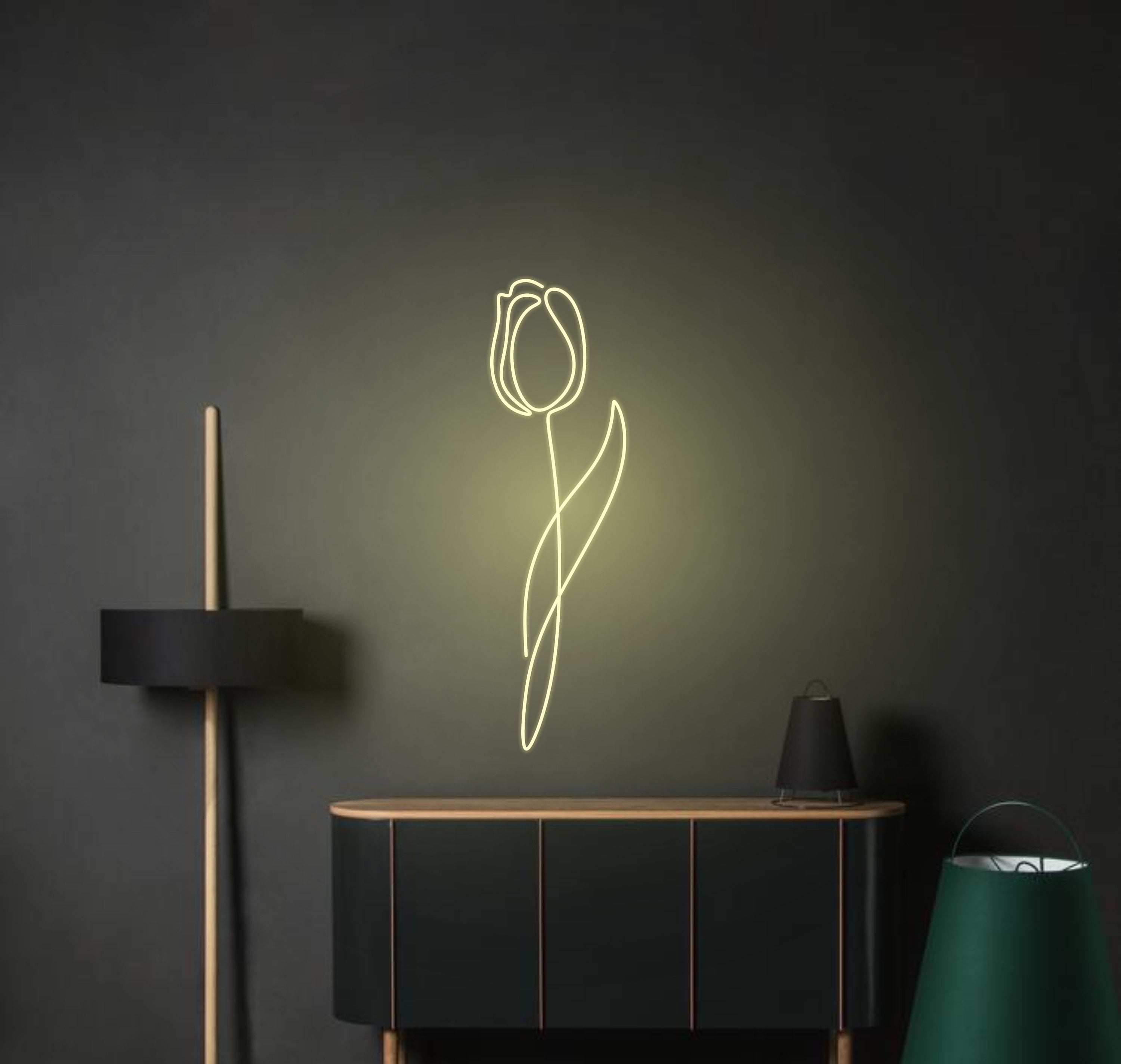 Handmadetneonsign Tulip Neon Sign, Custom Home Bar Salon Kid's Bedroom ...