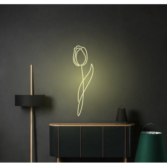 Handmadetneonsign Tulip Neon Sign, Custom Home Bar Salon Kid's Bedroom ...