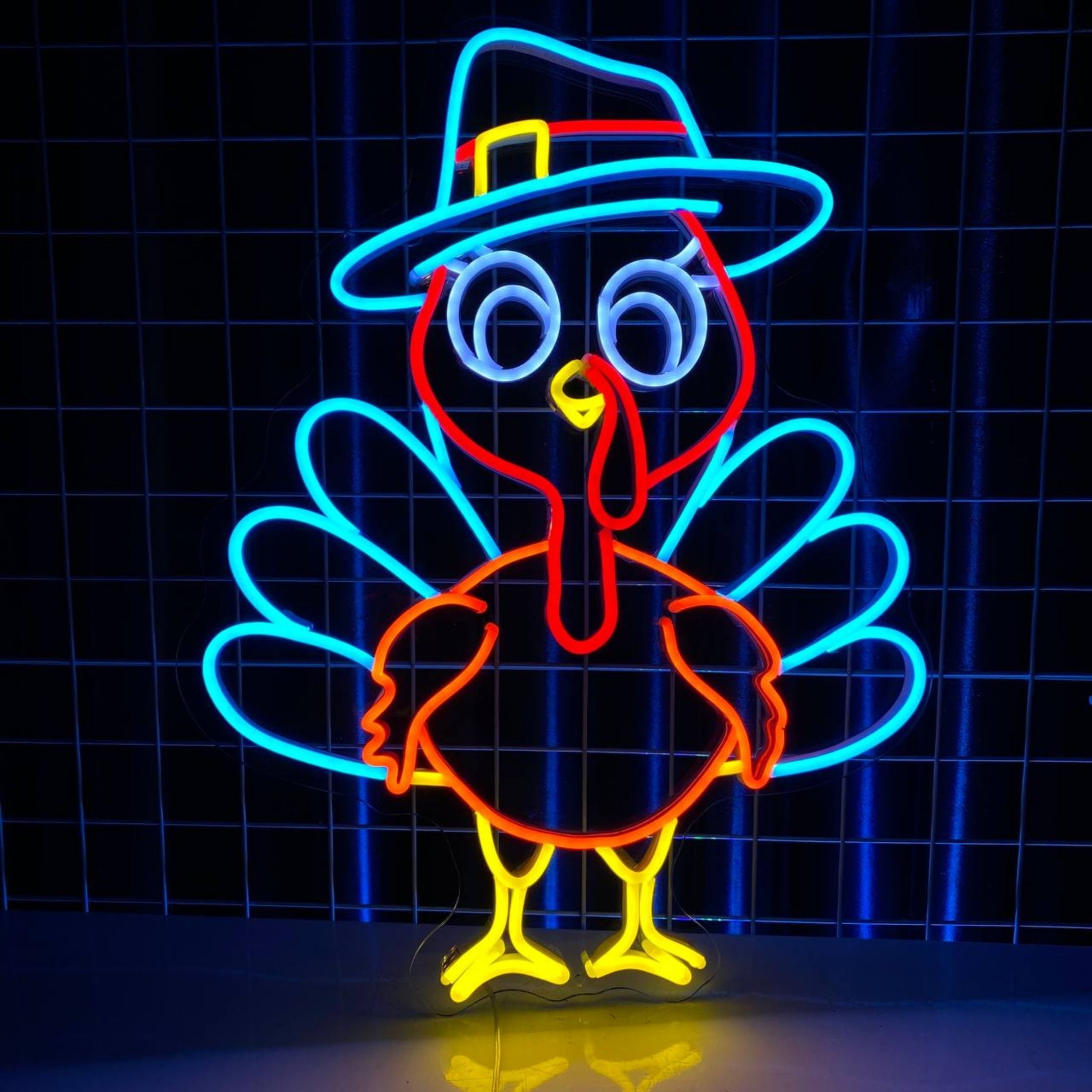 Handmadetneonsign Turkey Neon Sign, Thanksgiving Day Neon Wall Art ...