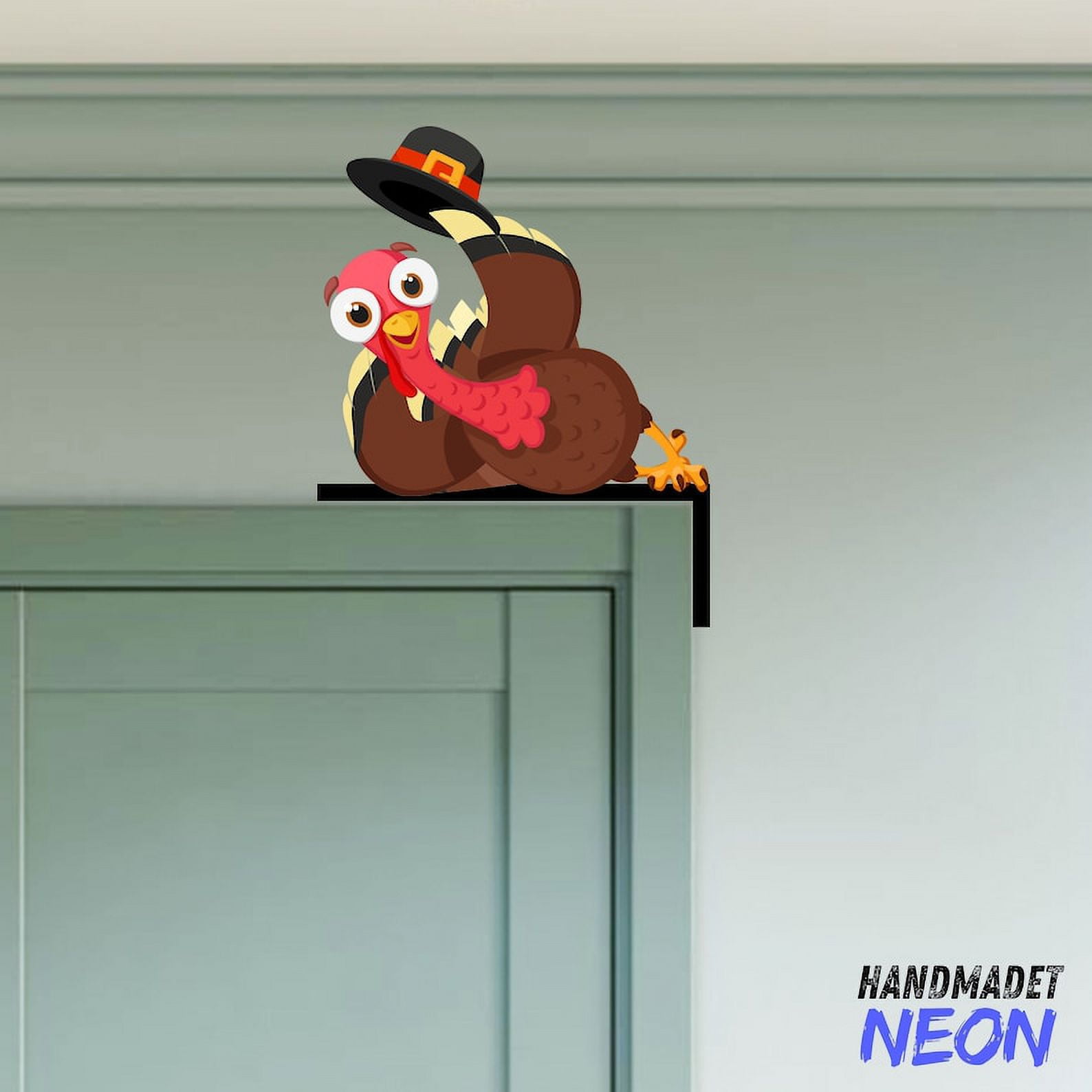 Handmadetneonsign Turkey Thanksgiving Door Corner Sign, Turkey Metal ...