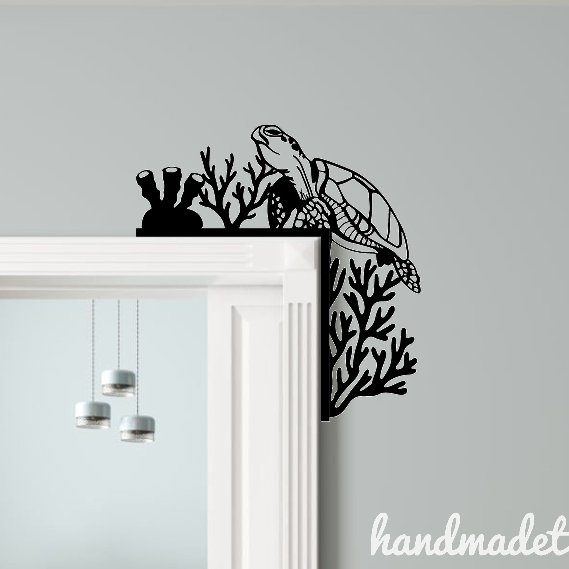 Handmadetneonsign Turtle Ocean Door Corner Sign, Turtle Metal Door ...