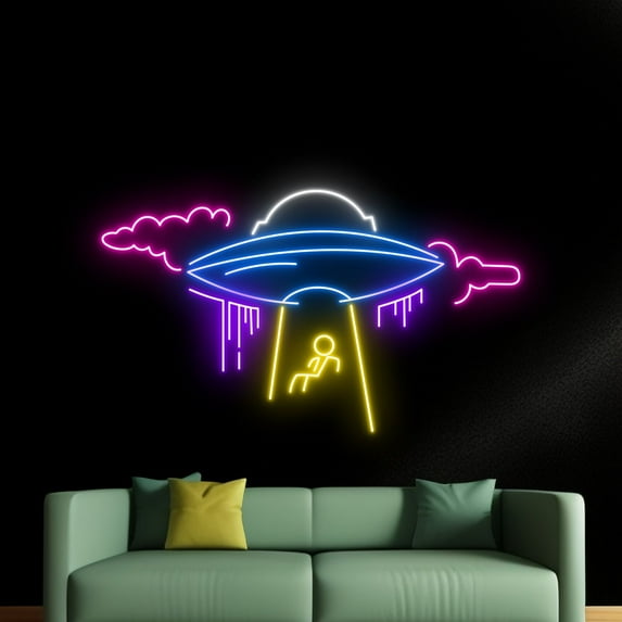 Handmadetneonsign UFO Universal Neon Sign, Space Wall Art Decor, Space ...
