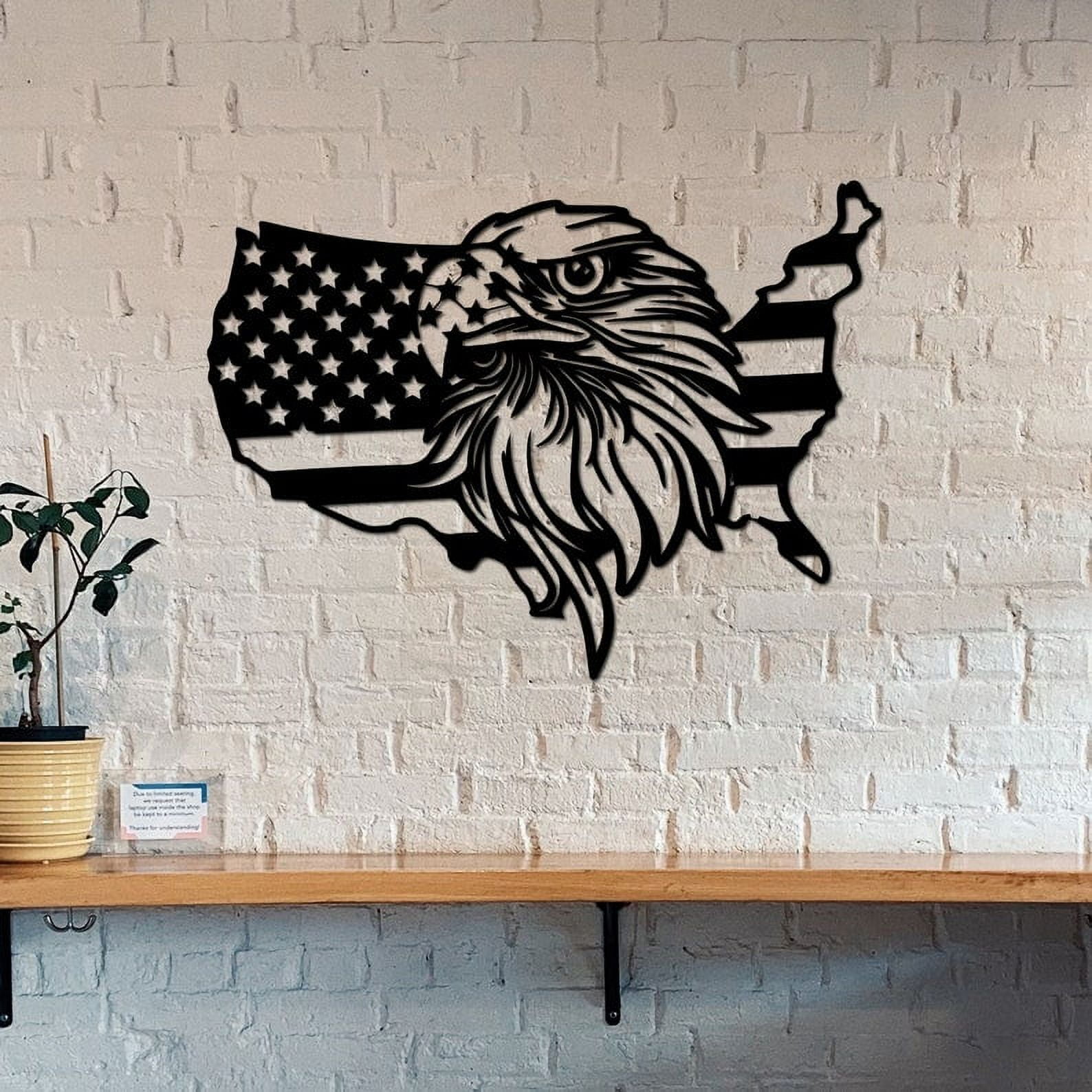 Handmadetneonsign US Flag Eagle Metal Wall Art Light, Eagle Head Metal ...