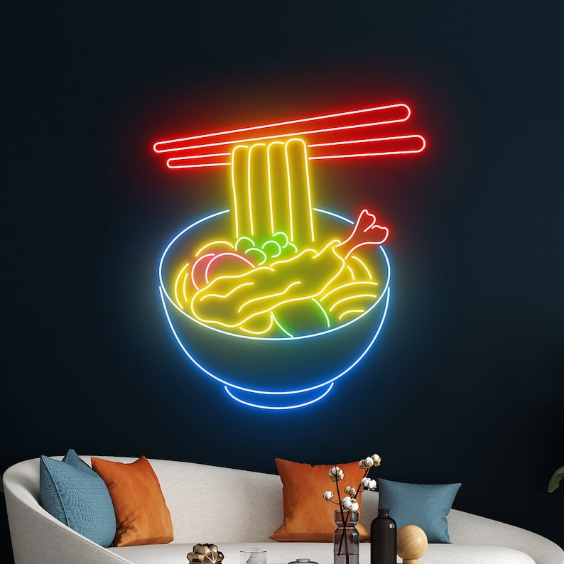 Handmadetneonsign Udon Led Sign, Udon Noodle Neon Sign, Japanese Noodle ...