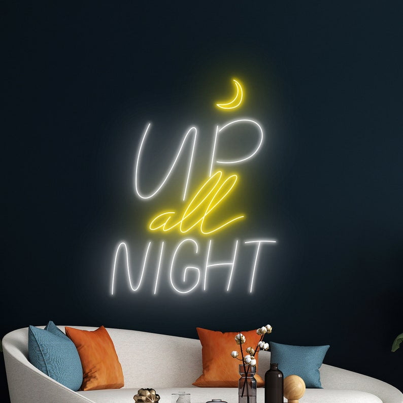 Handmadetneonsign Up All Night Neon Sign, Up All Night LED Light, Up ...