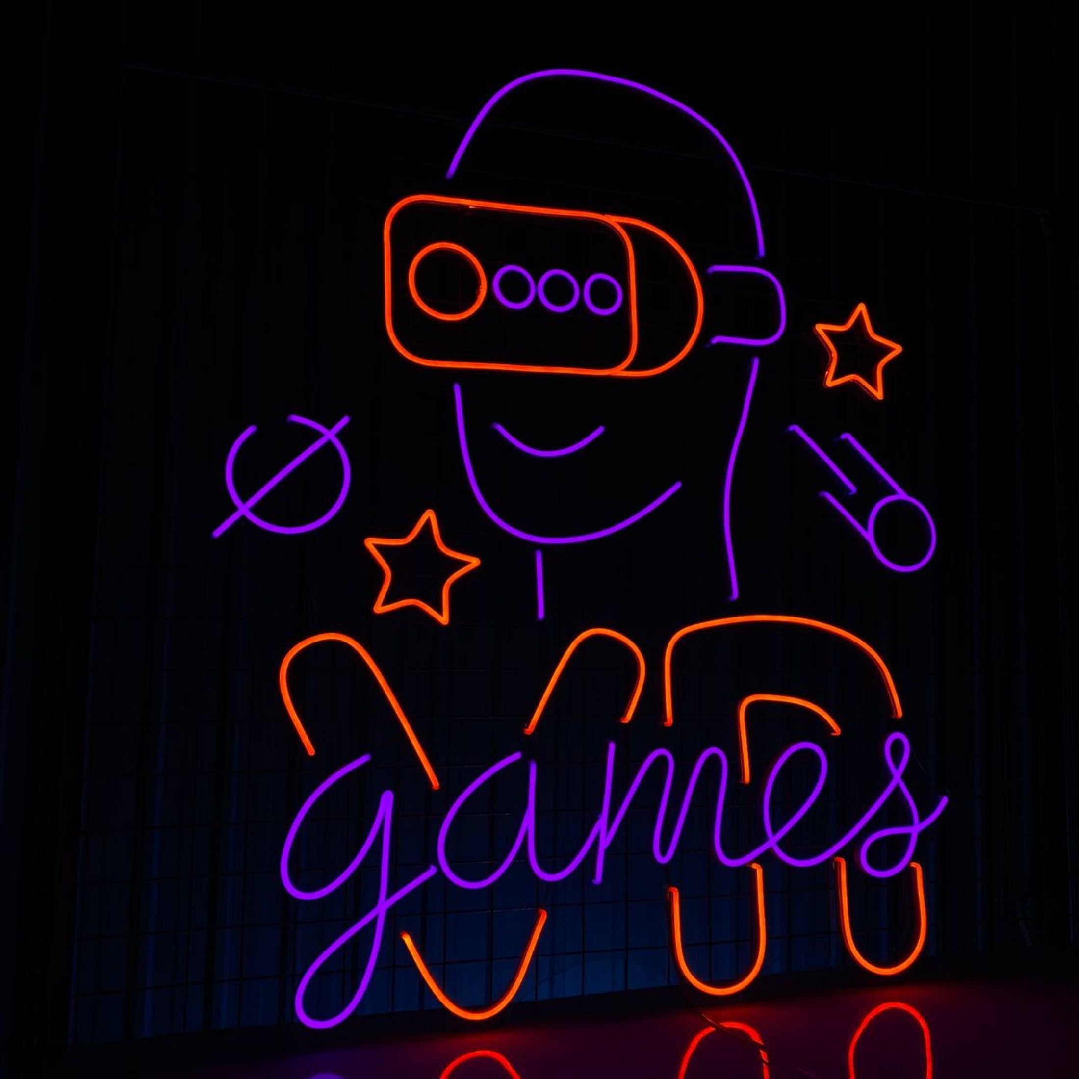 Handmadetneonsign VR Games Neon Sign, Virtual Reality Neon Light Wall ...