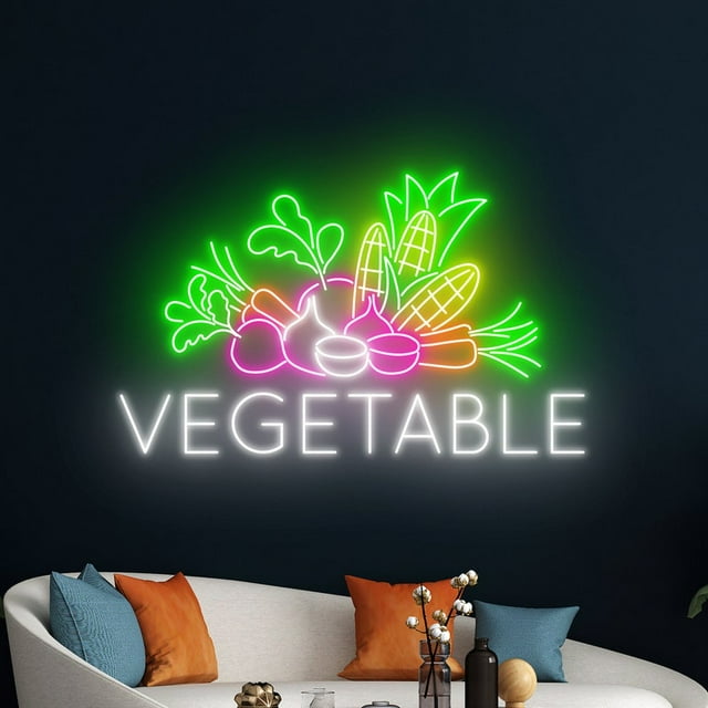 Handmadetneonsign Vegetable Neon Light, Healthy Food Neon Sign ...