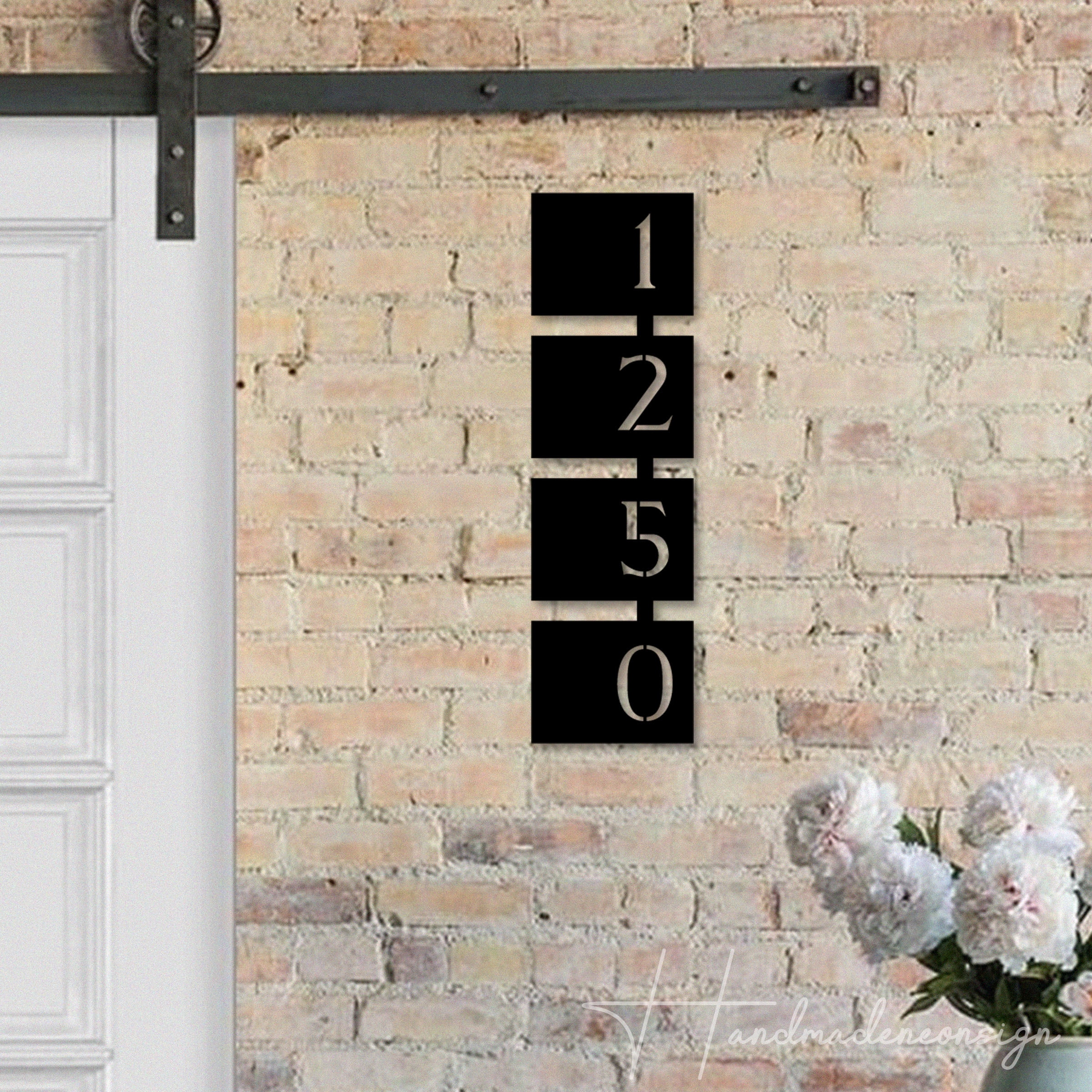 Handmadetneonsign Vertical Rosedale House Number, Vertical Rosedale ...