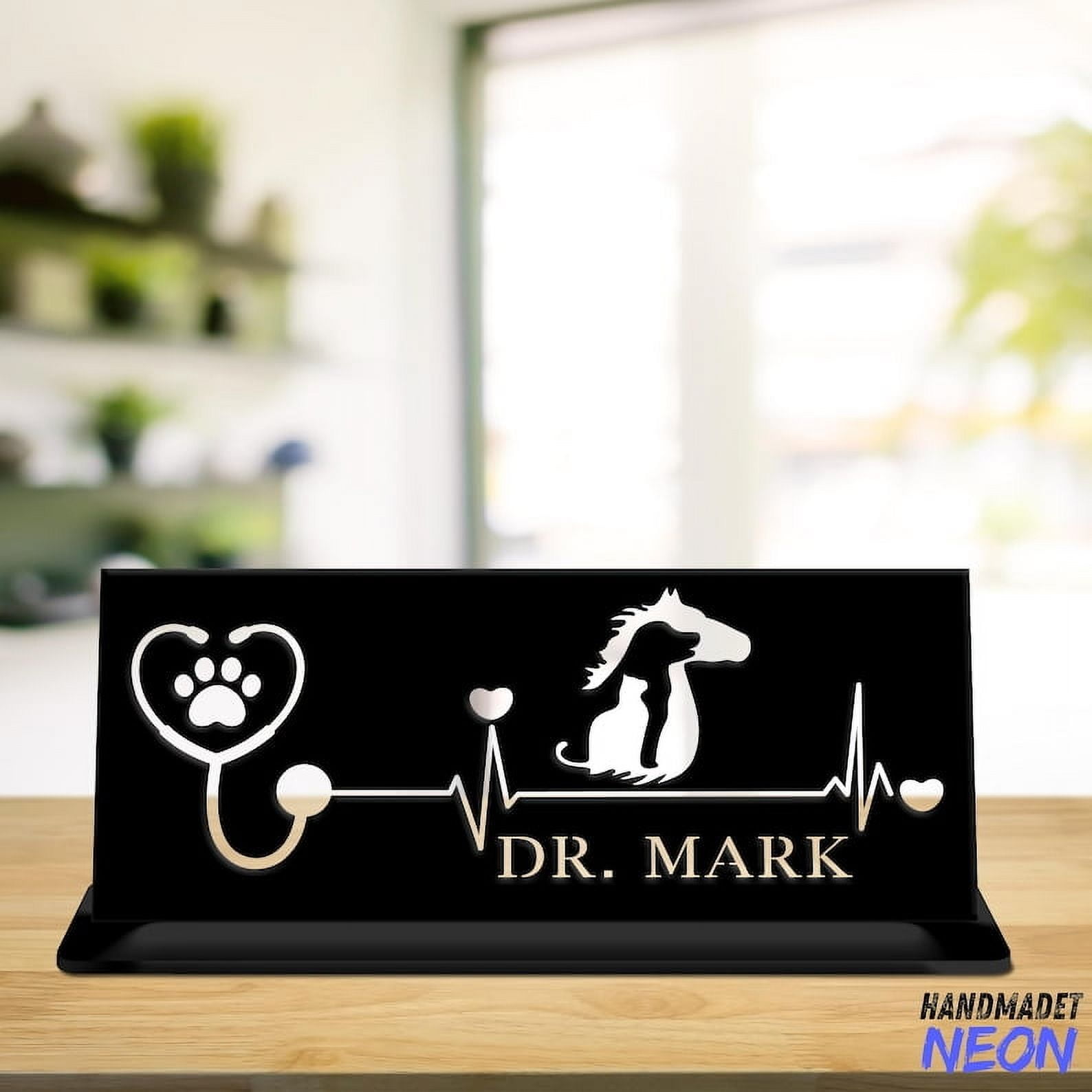Handmadetneonsign Veterinarian Metal Name Plate, Veterinarian Engraved ...