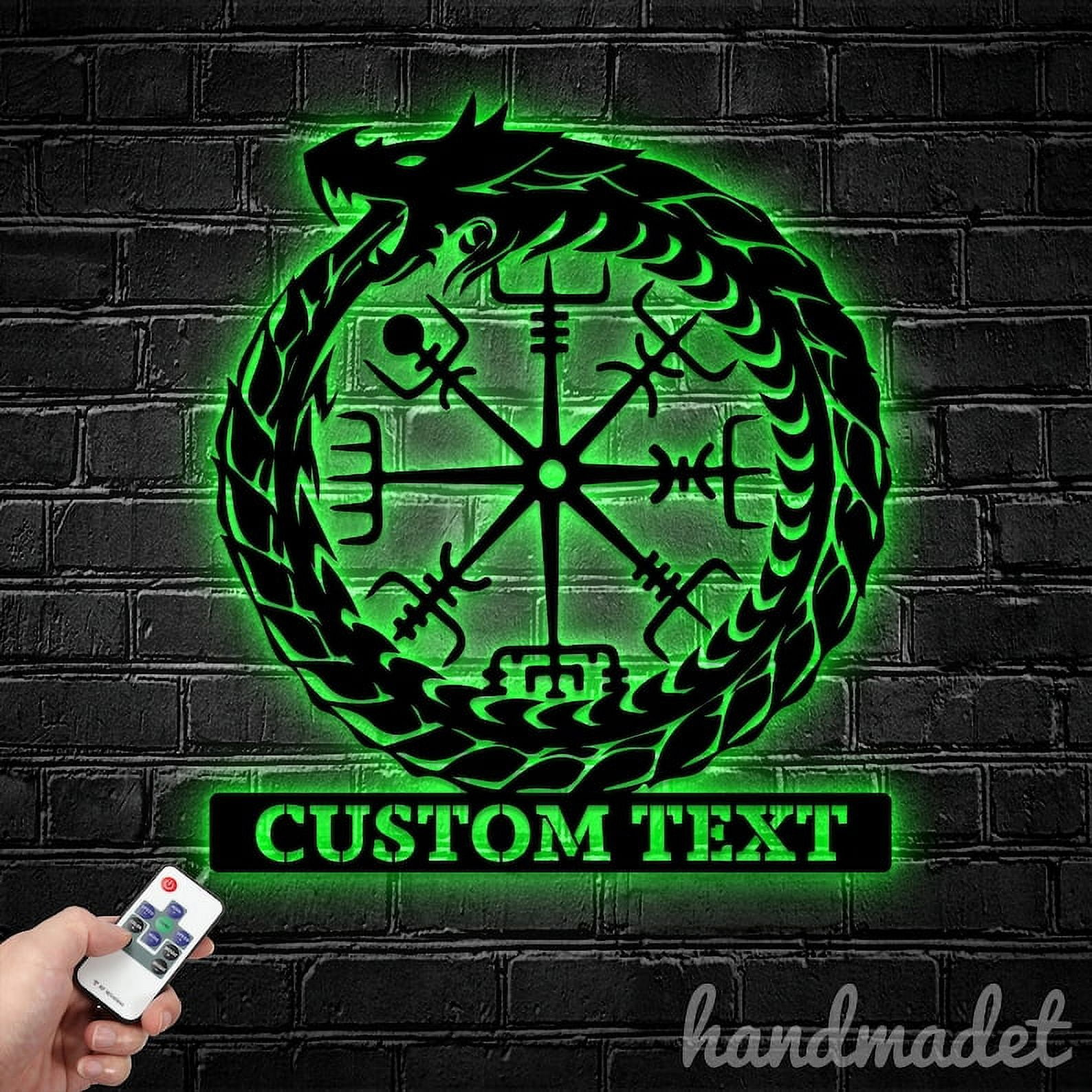 Handmadetneonsign Viking Compass Name Metal Wall LED Light, Viking ...