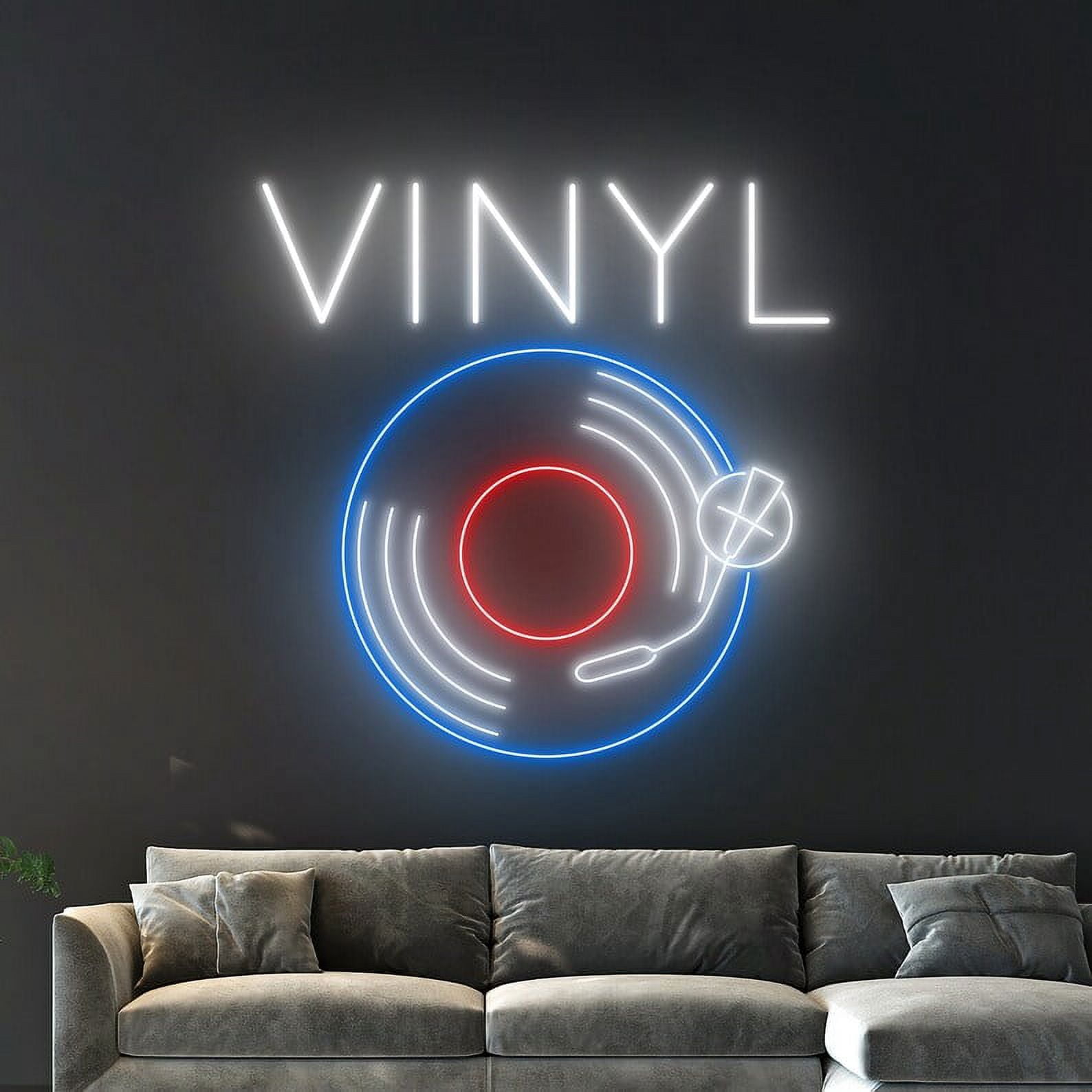 Handmadetneonsign Vinyl Neon Sign, Music Sound Wave Wall Art Decor ...